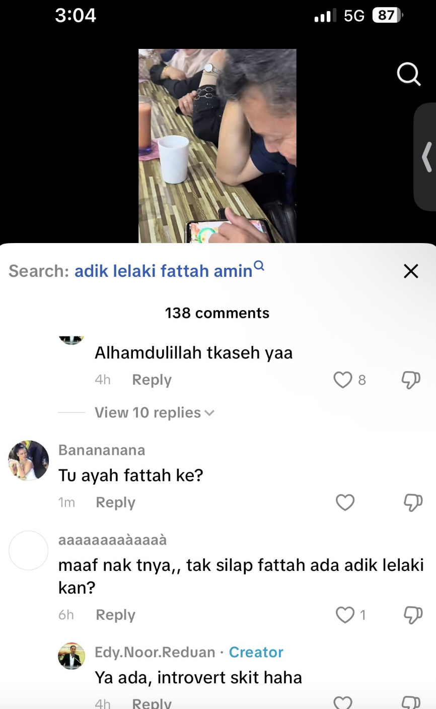 Netizen Cari Kelibat Adik Fattah Amin Masa Pernikahan, Ini Respons Bapa Saudara - “Ya Dia Agak ...
